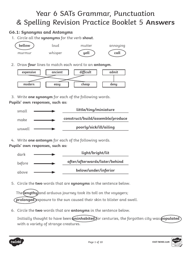 Booklet 5 - Answers | PDF