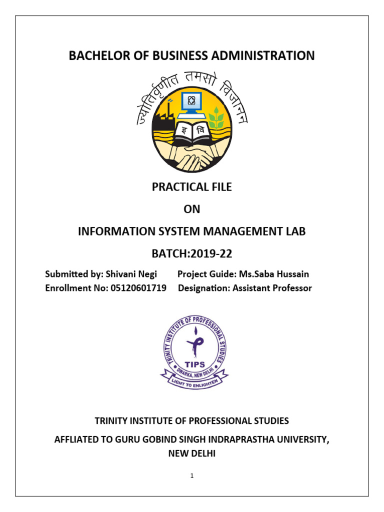 Ism Practical File | PDF | Sql | Computer Programming