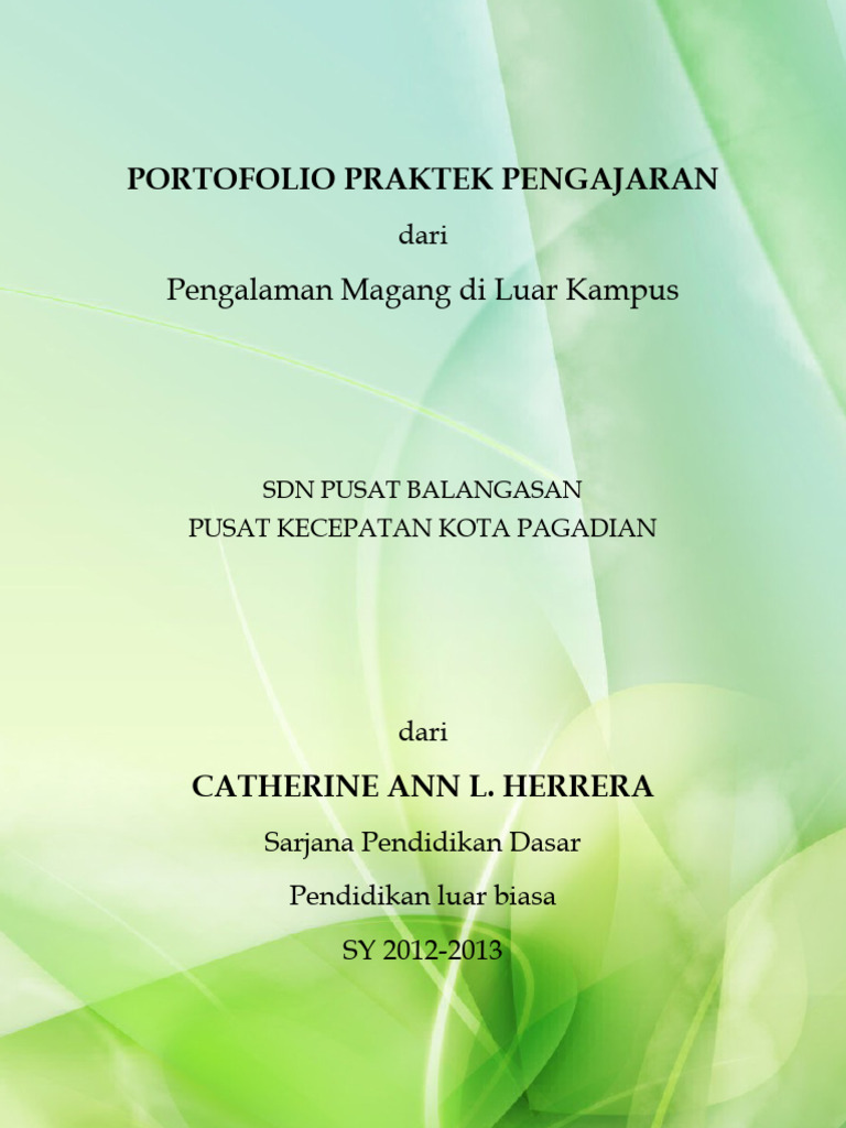 Contoh Portofolio Pengajaran Praktek | PDF