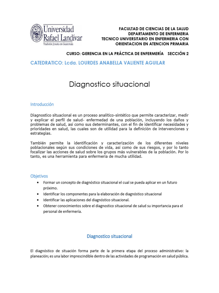 Diagnóstico de Salud | PDF