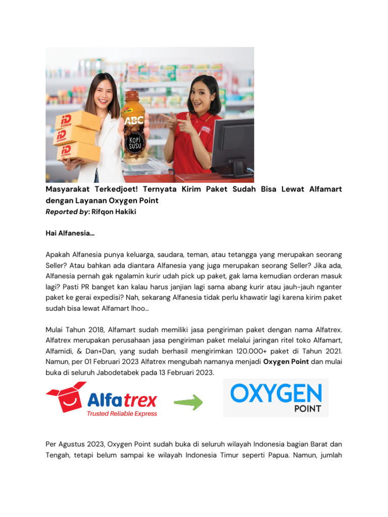 Layanan Pengiriman Paket Oxygen Point | PDF | Bisnis | Griya & Taman