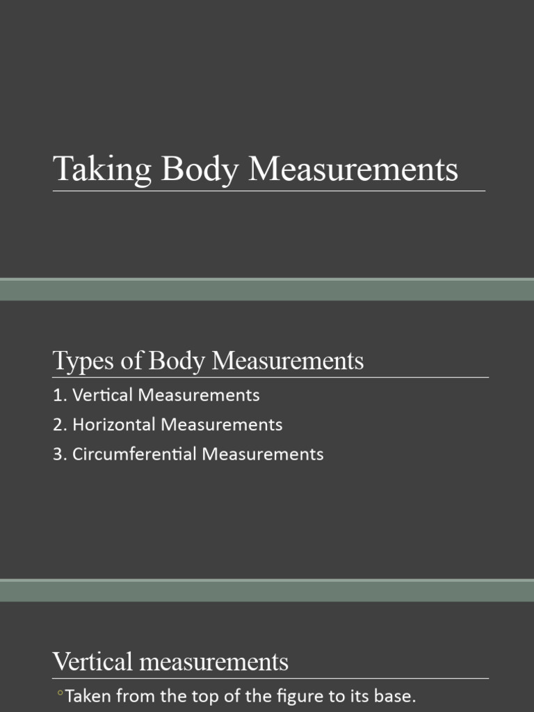 Taking Body Measurements | PDF