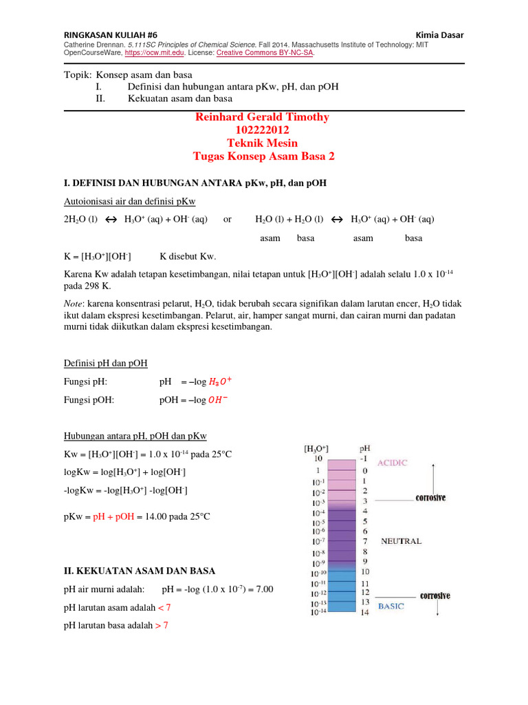 102222012 Reinhard Gerald Timothy PR Kimia Konsep Asam Basa 2 | PDF