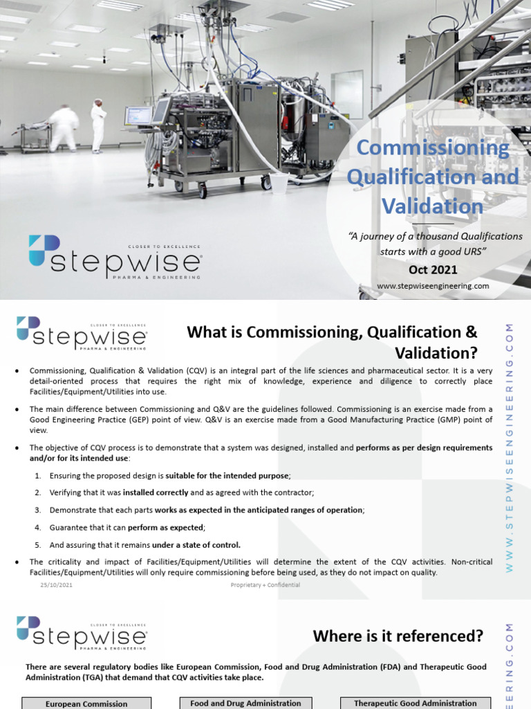 CQV in Pharmaceutical Facilities | PDF | Verification And Validation ...