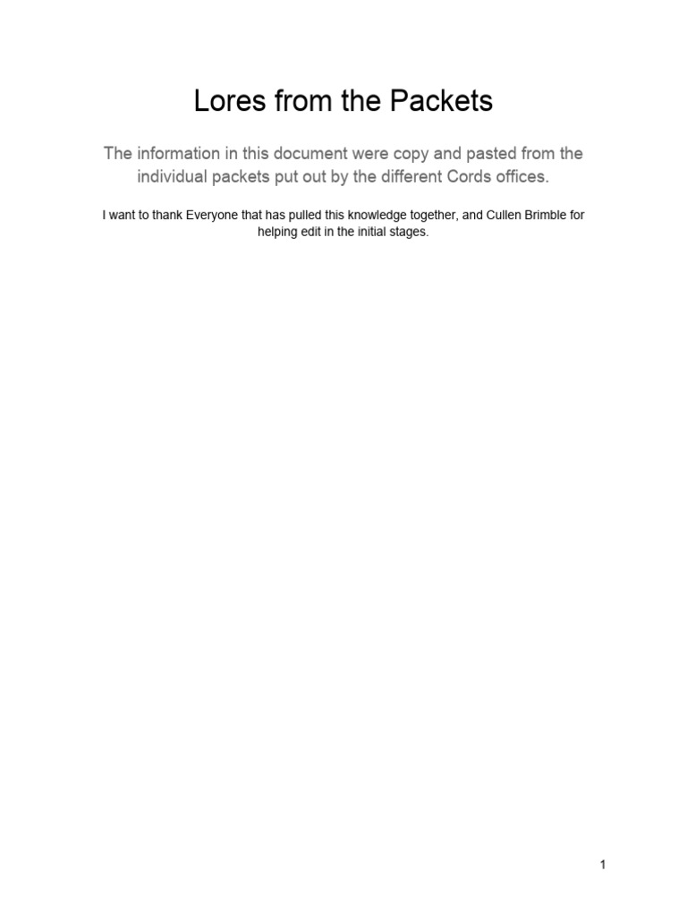 Lore List | PDF