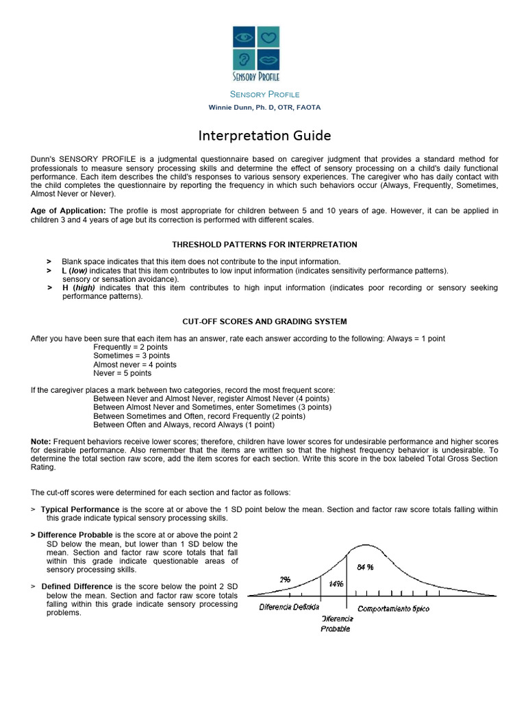 Dunn Sensory Profile Interpretation | PDF | Subjective Experience | Brain