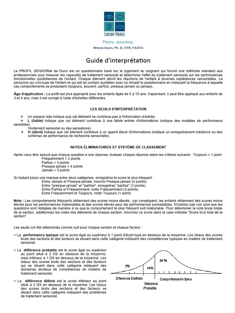 Profil sensoriel de Dunn : Guide d'interprétation | PDF | Échecs ...