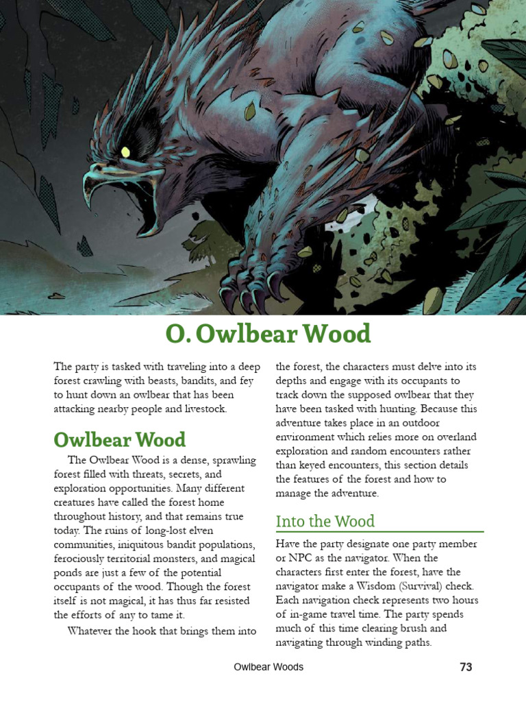 Owlbear Woods Adventure Guide | PDF | Elf (Dungeons & Dragons) | Prayer