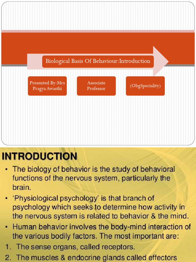 Biological Basis of Behaviourin Psychology | PDF
