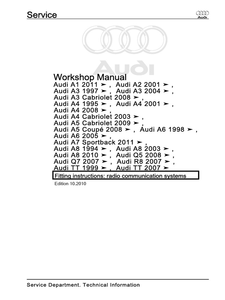 Radio Communication Systems | PDF | Audi | Electrical Wiring