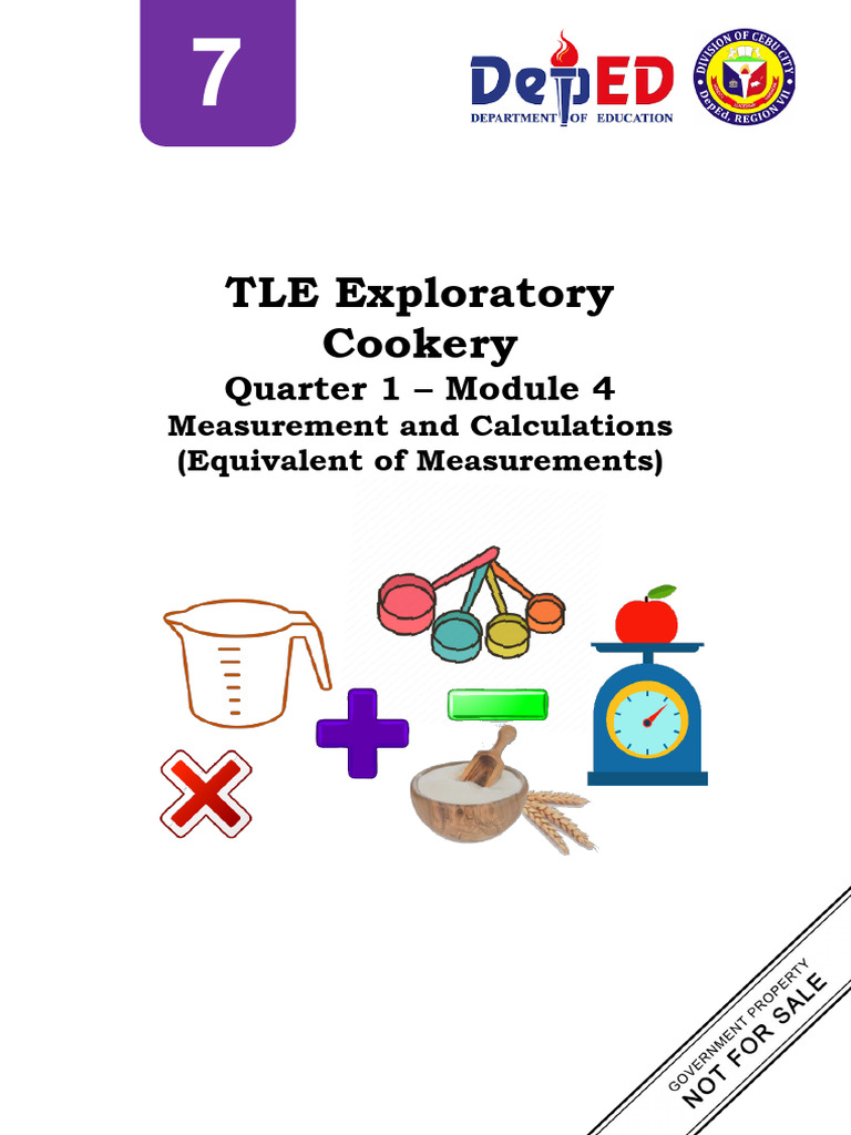 TLE ExploratoryCookery7 Q1Module4 Week4 | PDF | Teaspoon | Ounce