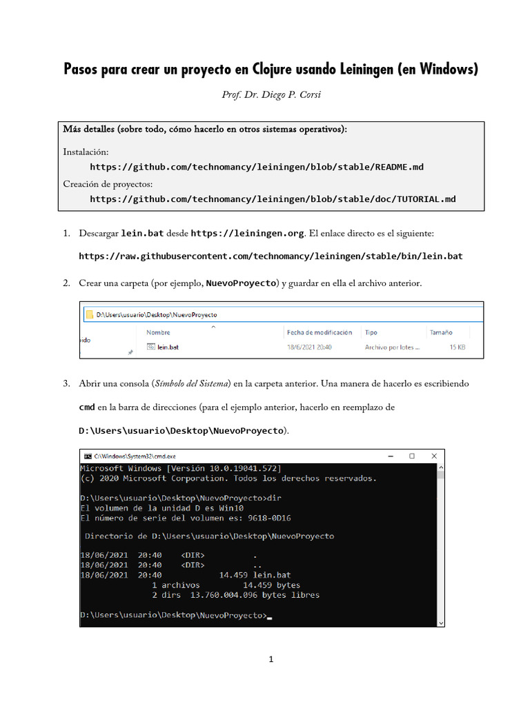 Crear Proyecto Clojure en Windows | PDF