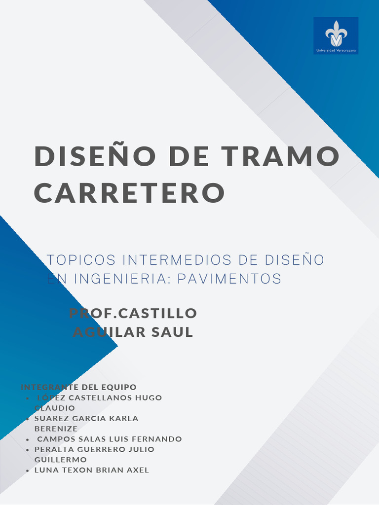 Diseño de Tramo Carretero. Pavimentos | PDF | Topografía | La carretera