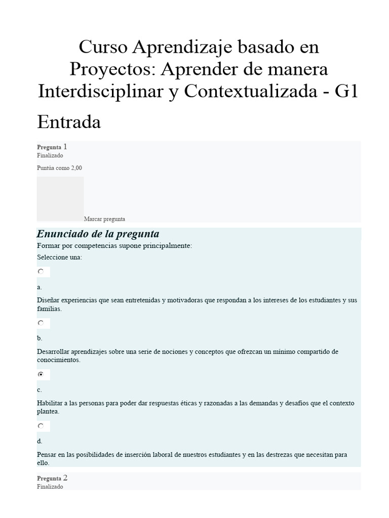 Curso Aprendizaje Basado en Proyectos | PDF