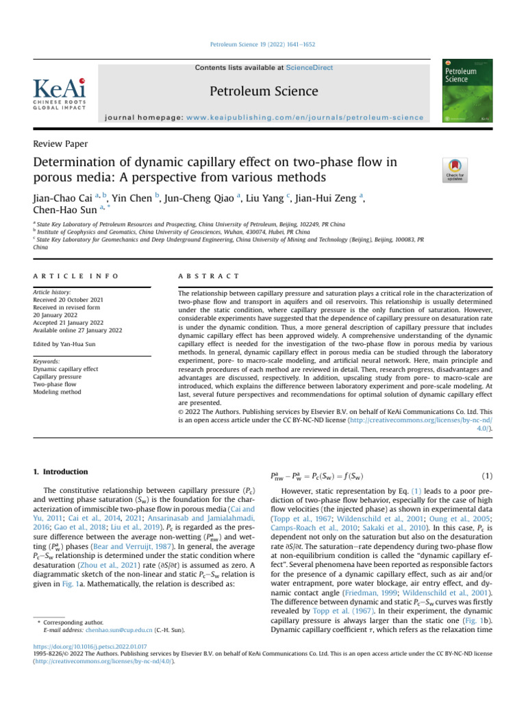 Cai Et Al. - 2022 - Determination of Dynamic Capillary Effect On Two-P ...