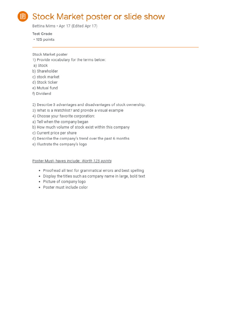 Stock Market Poster | PDF