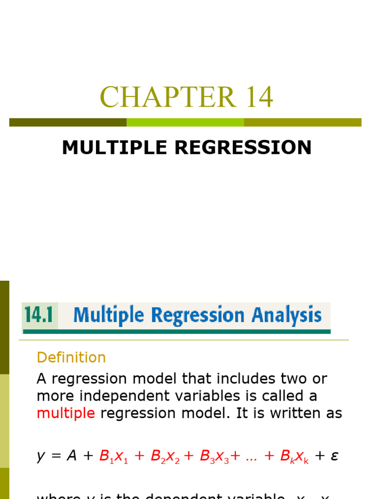 Ch14 ZKH3 Multiple Regression | PDF | Errors And Residuals | Mean Squared Error