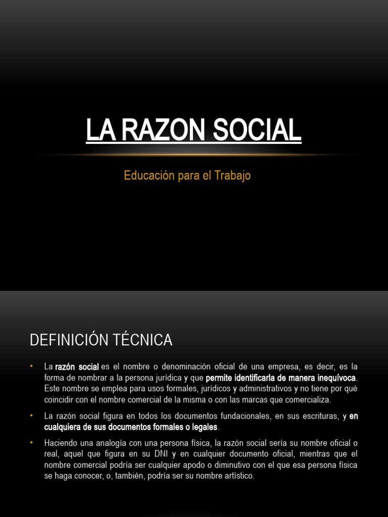 La Razon Social | PDF