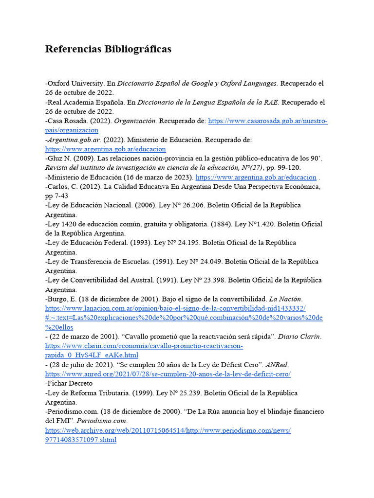 Referencias Bibliográficas | PDF | Mauricio Macri | América del Sur