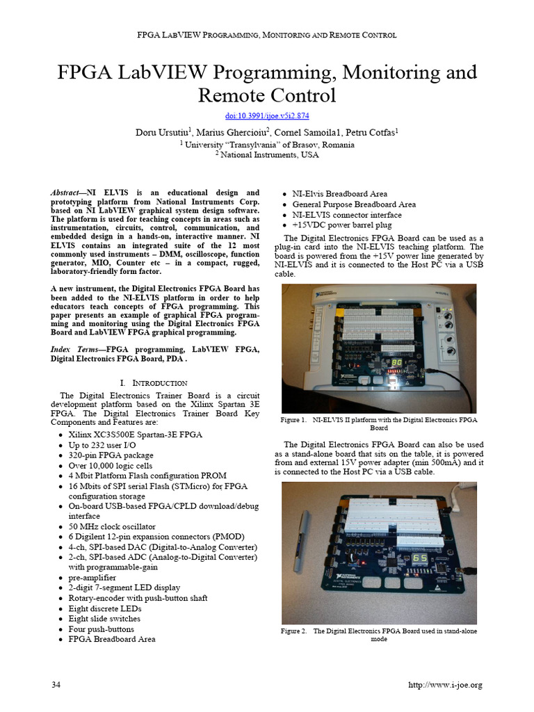 FPGA LabVIEW Programming Monitoring and Remote Con | PDF