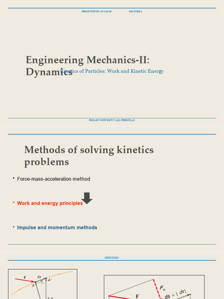 Kinetics of Particles: Work & Energy | PDF