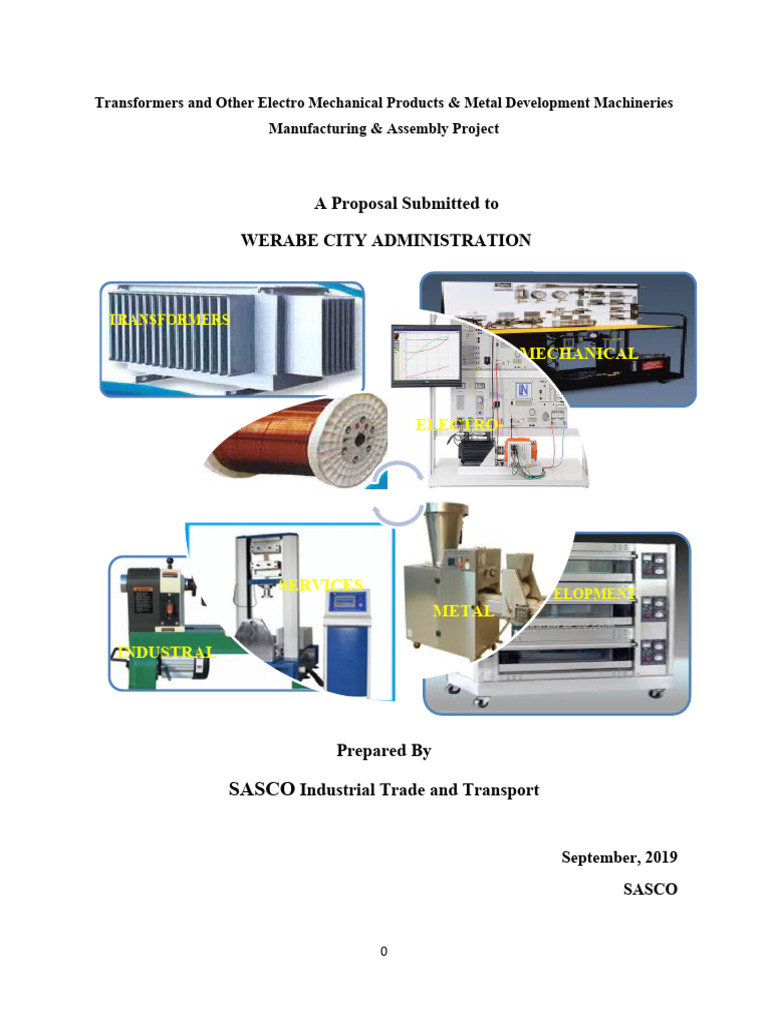 Project Proposal For Electro Mechanical Products & Metal Development Machineries Manufacturing ...