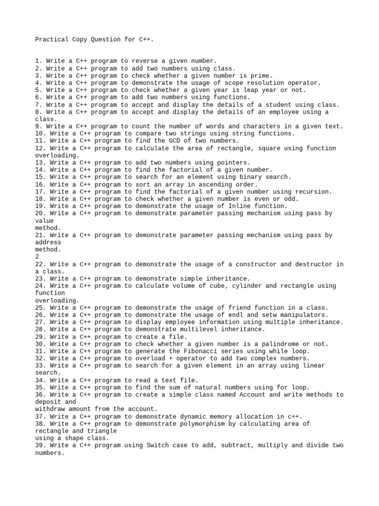 Practical Copy Question For C++. | PDF