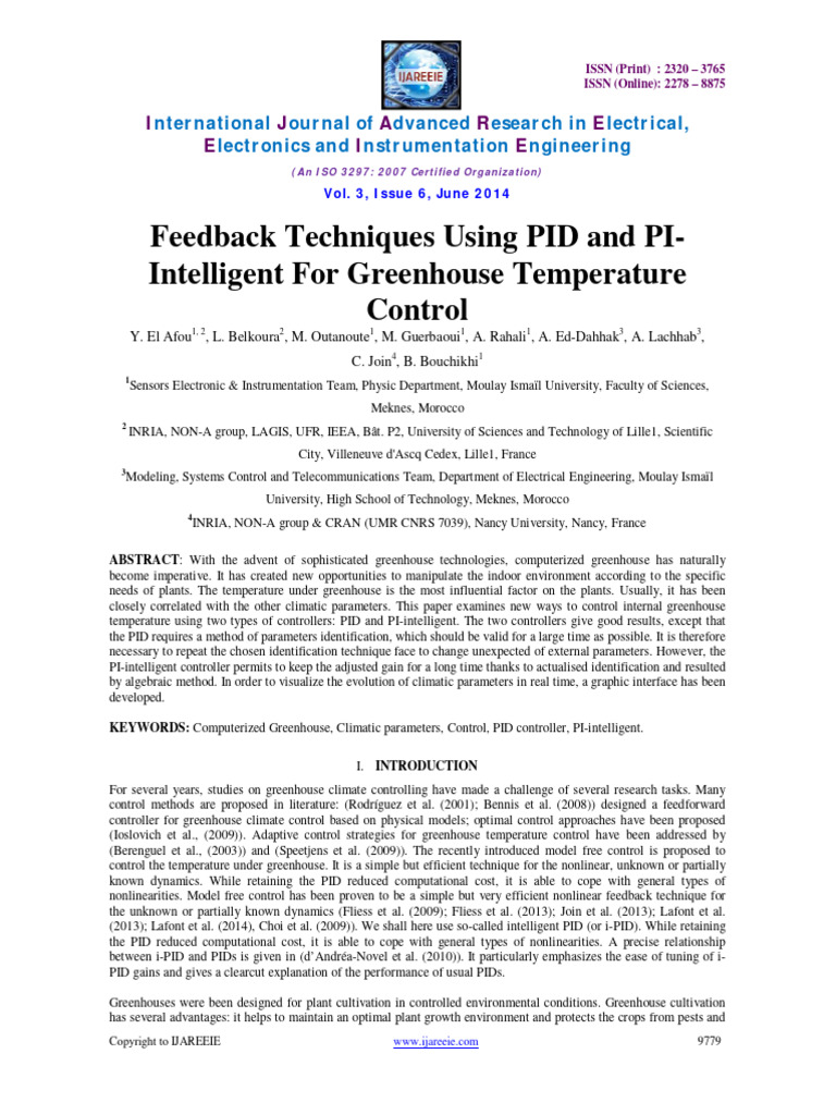 Feedback Techniques Using PID and PI Int | PDF | Control Theory ...