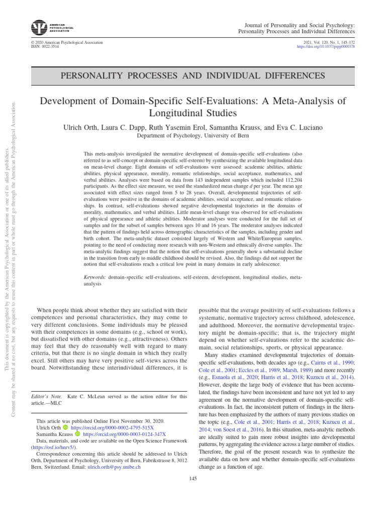 2021-JPSP-Domain-specific Self-Esteem | PDF