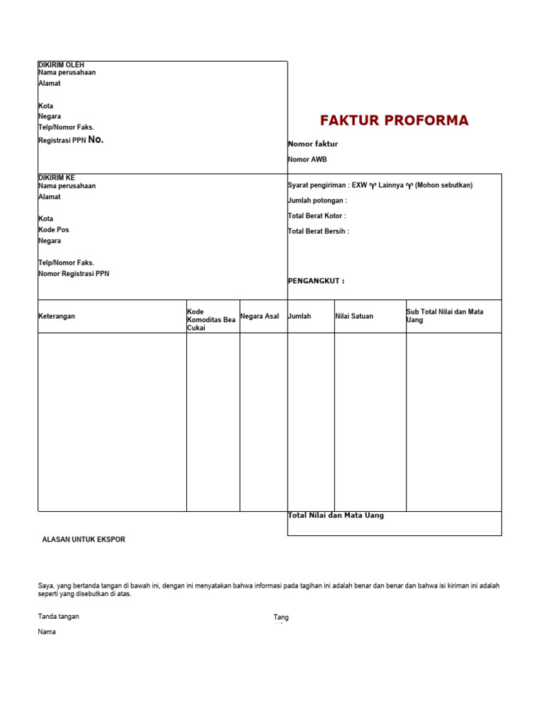 Faktur DHL Proforma | PDF