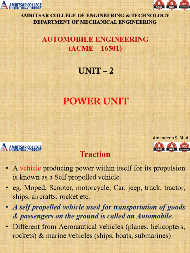 Unit - 2 Power Unit | Download Free PDF | Vehicles | Truck