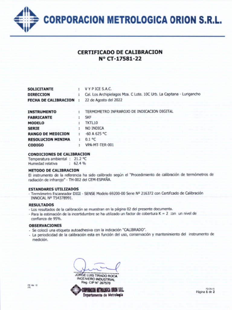 certificados de calibración | PDF