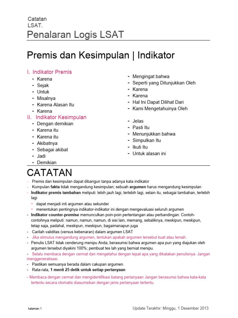 Catatan Studi LSAT | PDF | Karier & Perkembangan