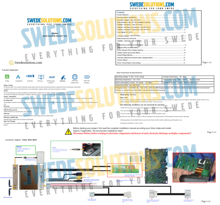 VOLVO Instruction Manual Touch Screen | PDF