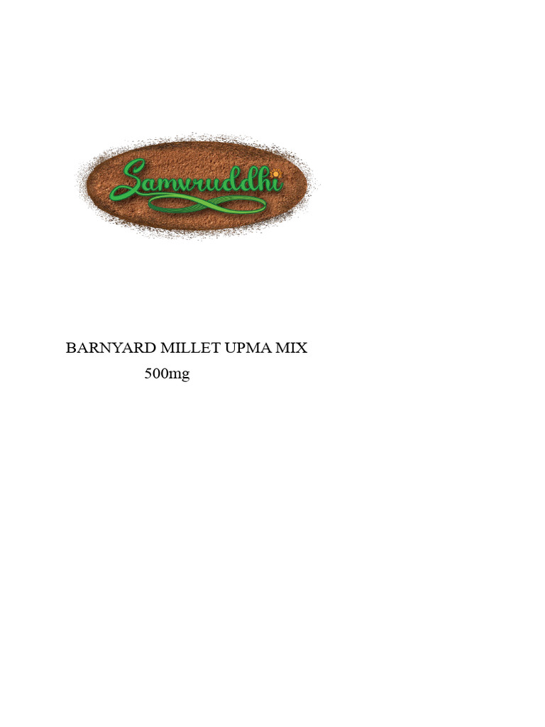 Barnyard Millet Upma Mix | PDF