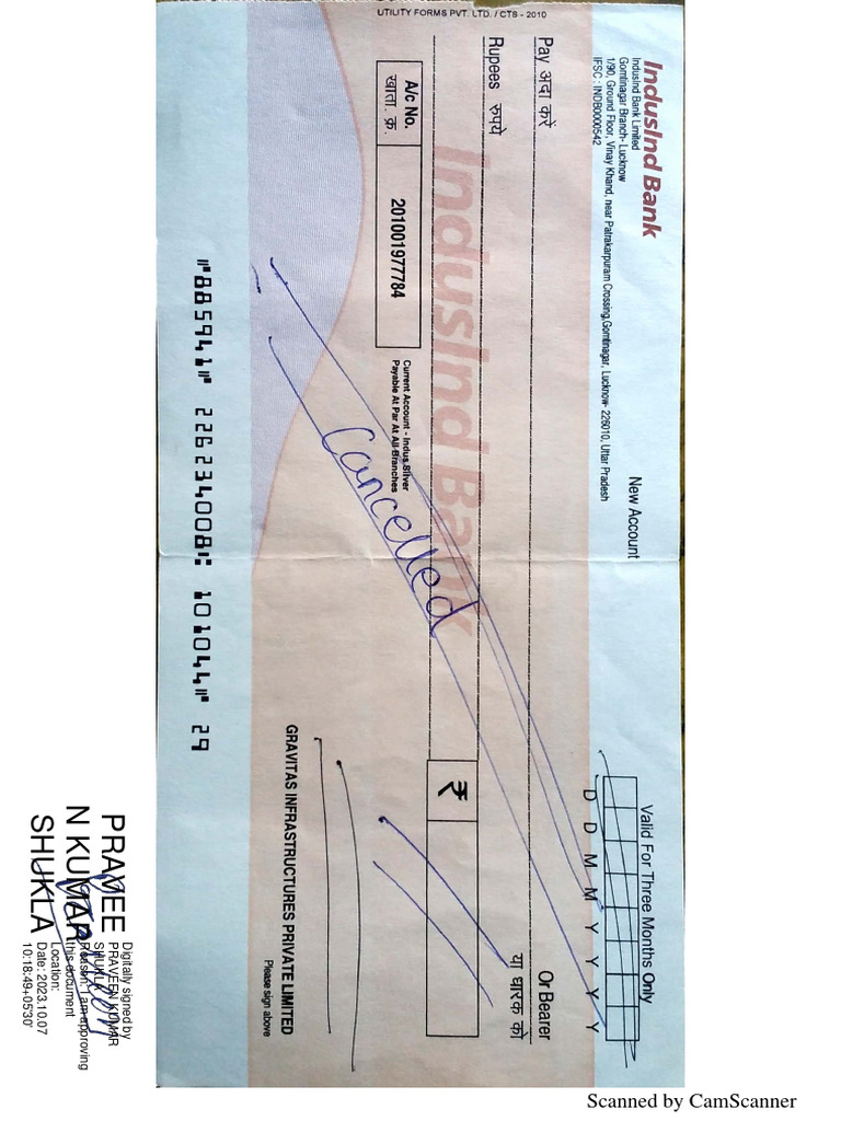 Cancelled Cheque | PDF