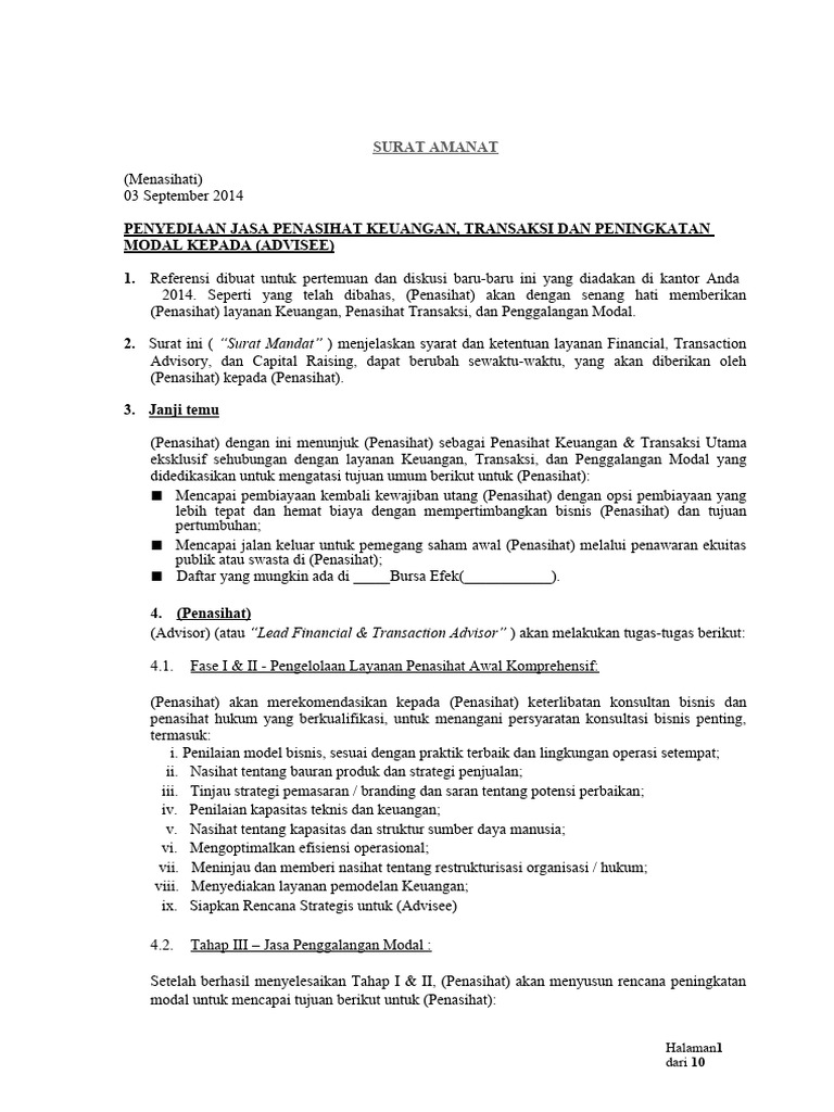 Contoh Surat Amanat | PDF