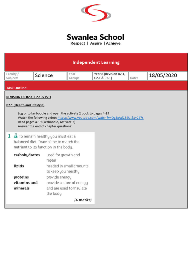 Year 8 Science Task 5 | PDF