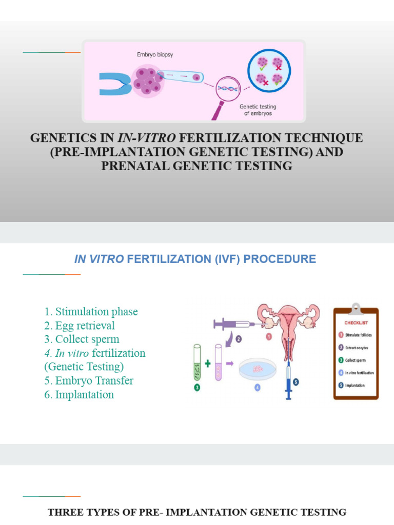 PGT and Prenatal Genetics | PDF | Genetic Disorder | Infertility
