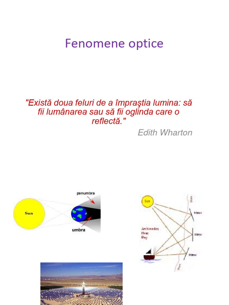 Fenomene Optice Reflexia PPT | PDF
