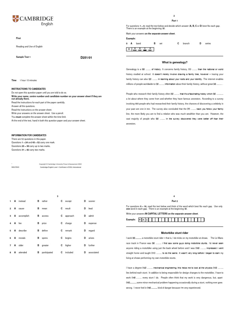 Total B2 Exam Sample 1 | PDF