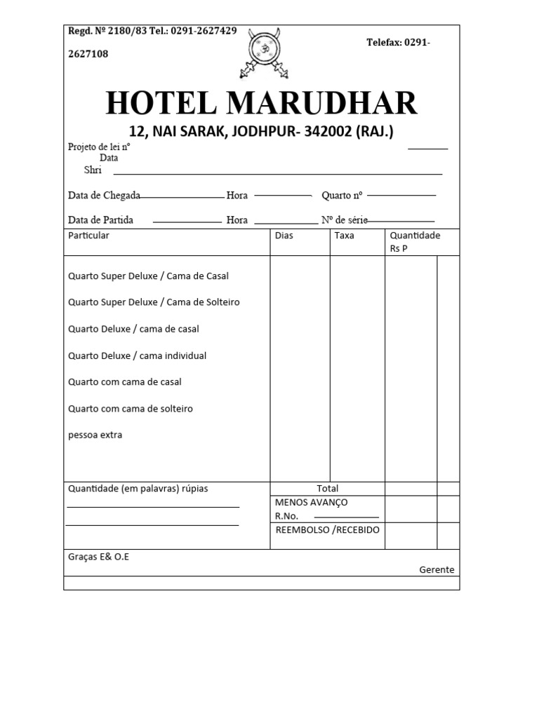 Conta Do Hotel | PDF