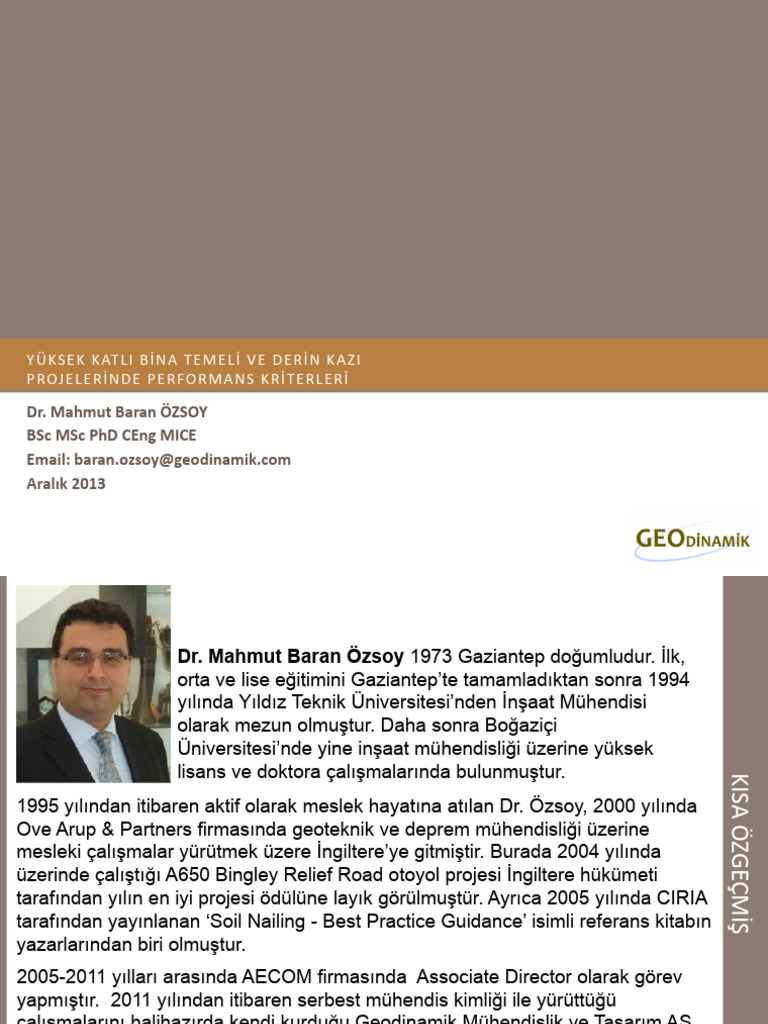 Yuksek Katlı Bina Temeli Ve Derin Kazi 2013 | PDF