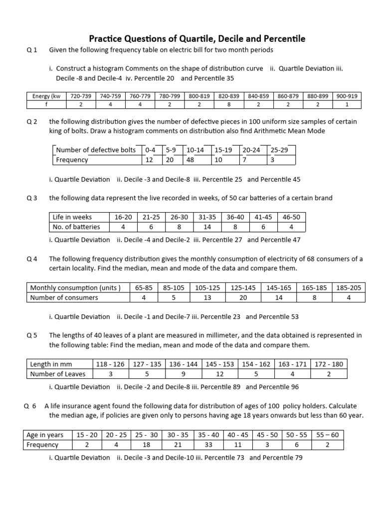 Quartile Decile Percentile | PDF