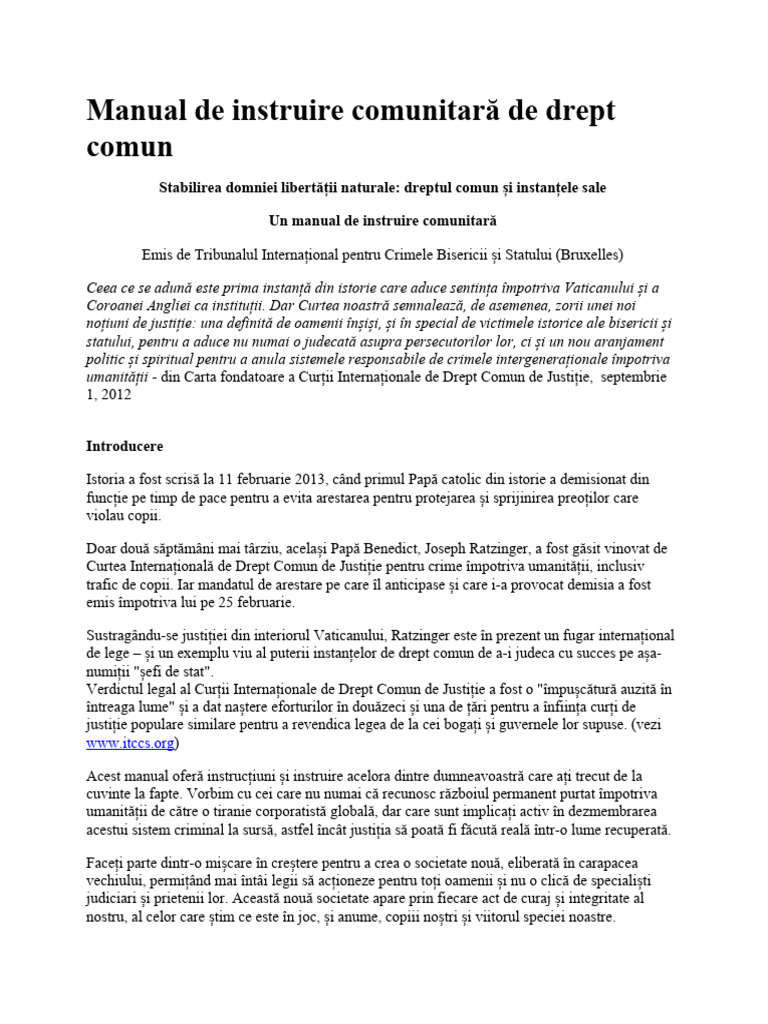 Manual de Instruire Comunitară de Drept Comun | PDF