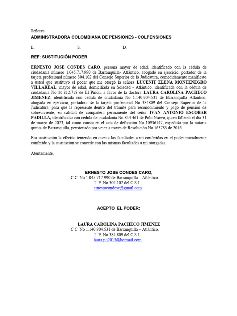 Poder Colpensiones | PDF