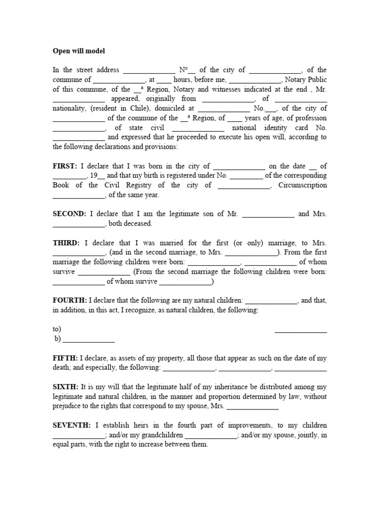 Open Will Model | PDF