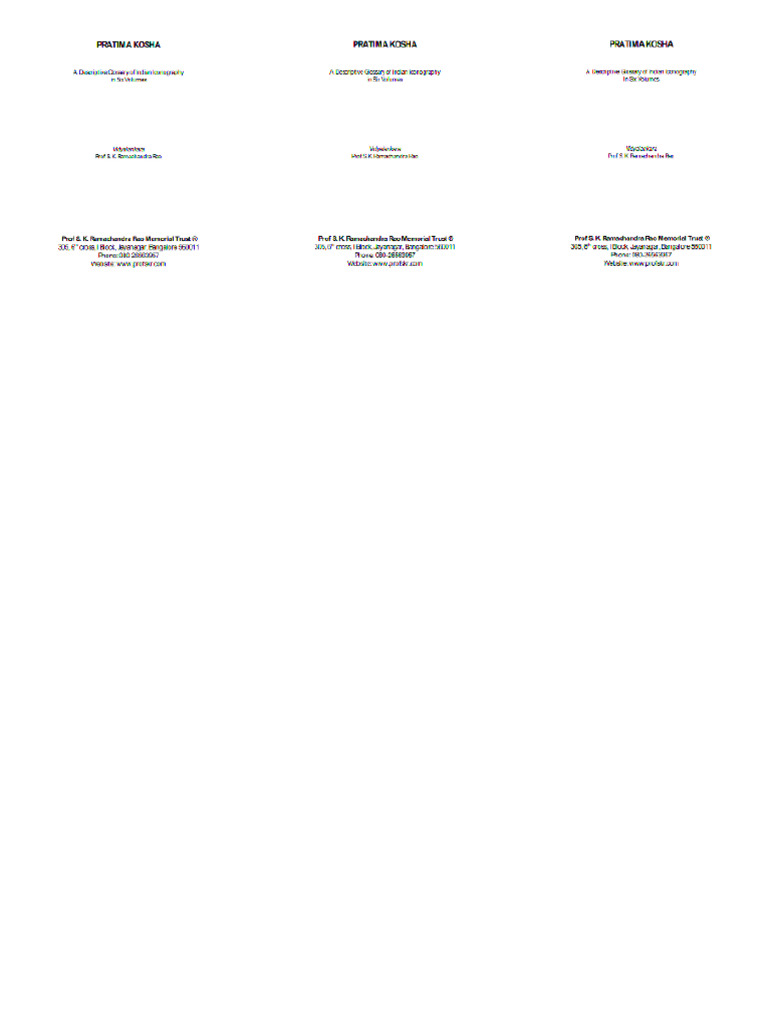 Pratima Kosa Encyclopedia of Indian Iconography Ramachandra Rao SK Vol 3pdf PDF Free | PDF