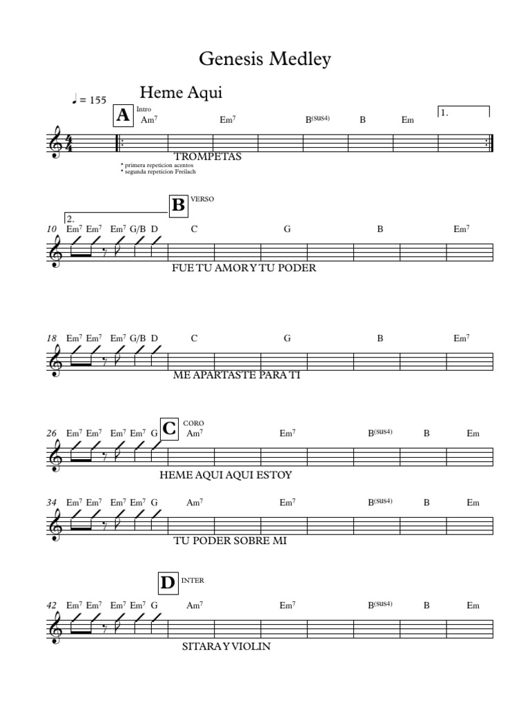 Genesis Medley Chart Pdf