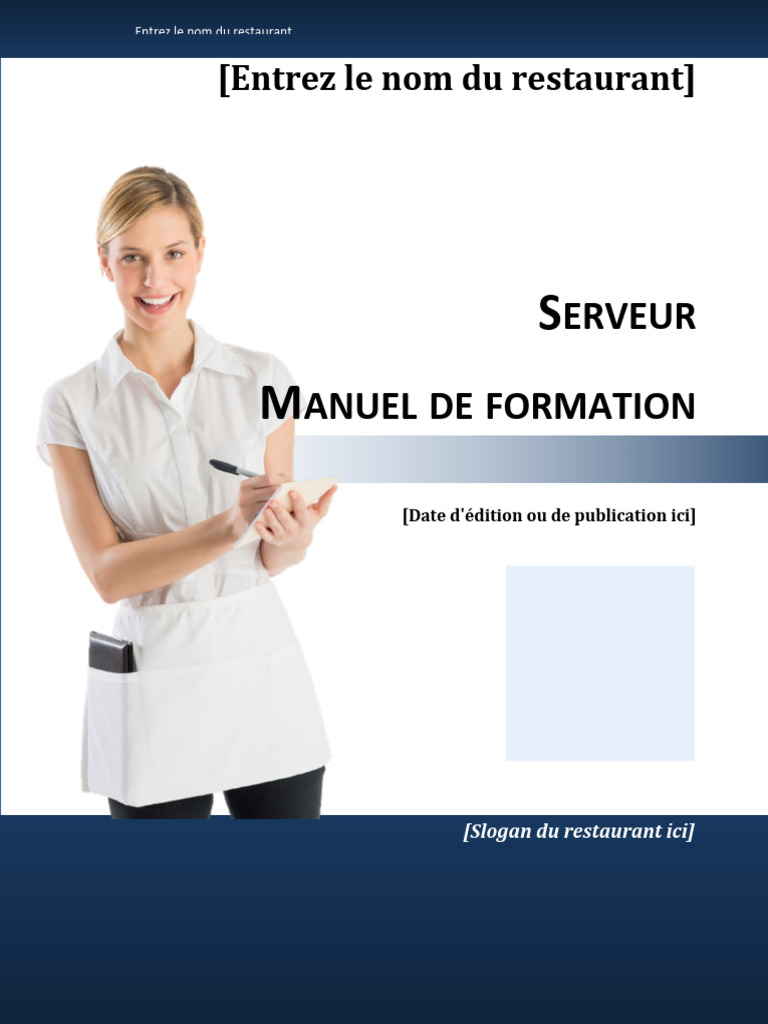 Manuel de formation pour serveurs | PDF | Pourboire | Restaurants
